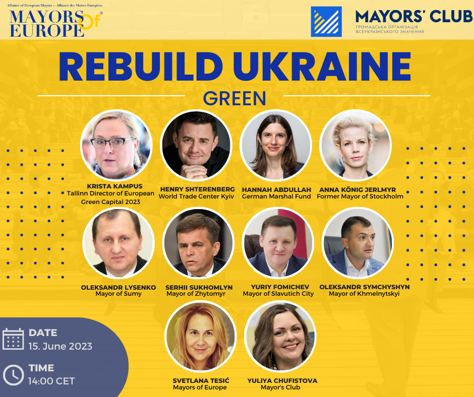Rebuild Ukraine Green event held online | Mayors of Europe